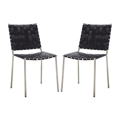 Click here for Wesson Leather Basket Woven Dining Chair - Set of... prices