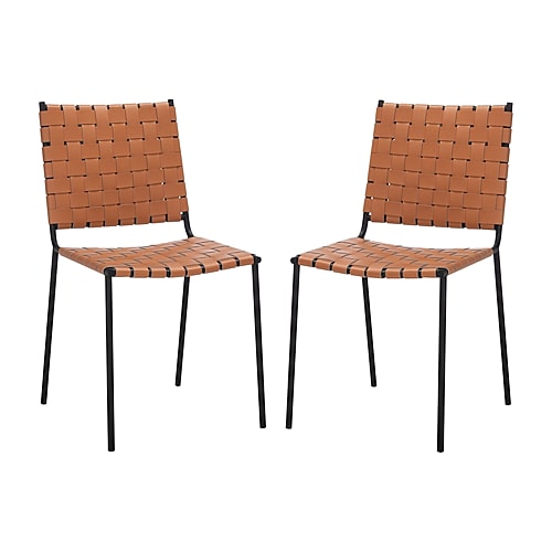 Click here for Wesson Leather Basket Woven Dining Chair - Set of... prices