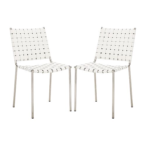 Click here for Wesson Leather Basket Woven Dining Chair - Set of... prices