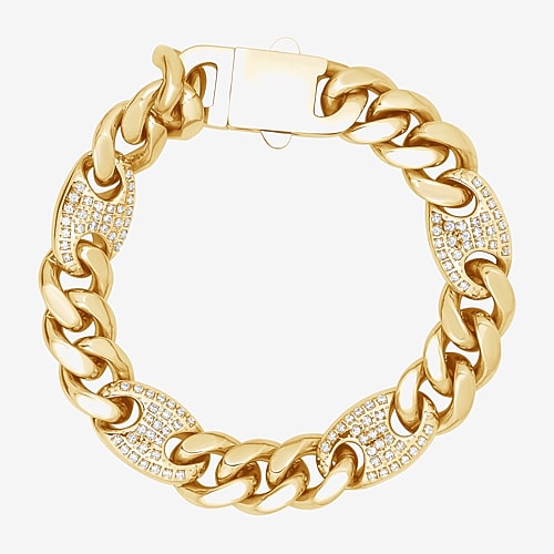 Click here for (F  Si2) Mens 14K Gold Over Stainless Steel Stainl... prices