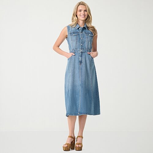 Click here for JS Jessica Simpson Womens Midi Sleeveless A-Line D... prices