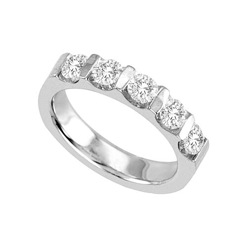 Click here for 1 CT.T.W. Channel-Set Natural Diamond Band  5  Whi... prices