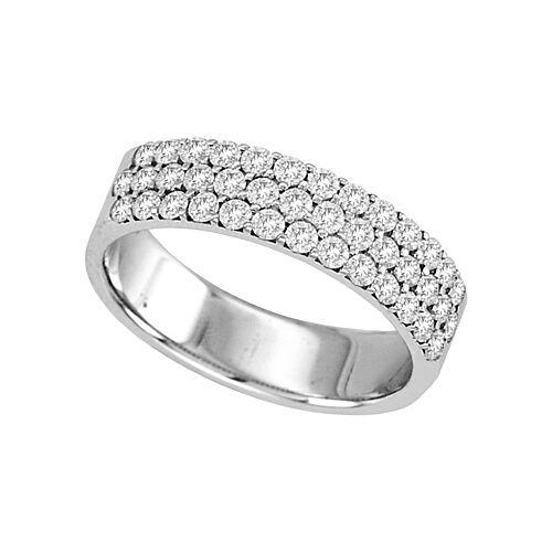 3/4 CT.T.W. Natural Diamond Multi-Row Band  9  White
