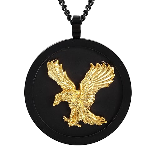 Click here for Mens Two-Tone Stainless Steel Eagle Pendant Neckla... prices