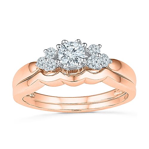 Click here for Womens 3/8 CT.T.W. Natural Diamond 10K Rose Gold B... prices