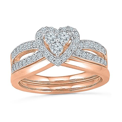 Click here for Womens 5/8 CT.T.W. Natural Diamond 10K Rose Gold B... prices