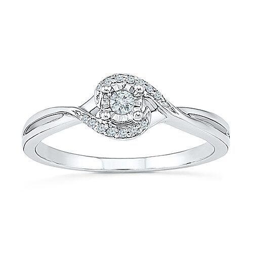 Click here for Womens 1/10 CT. T.W. Natural White Diamond Sterlin... prices