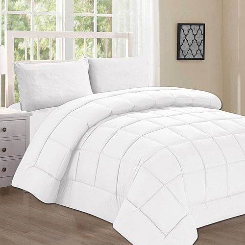 Elegant Comfort Down Alternative Wrinkle Resistant Comforter  One Size  White