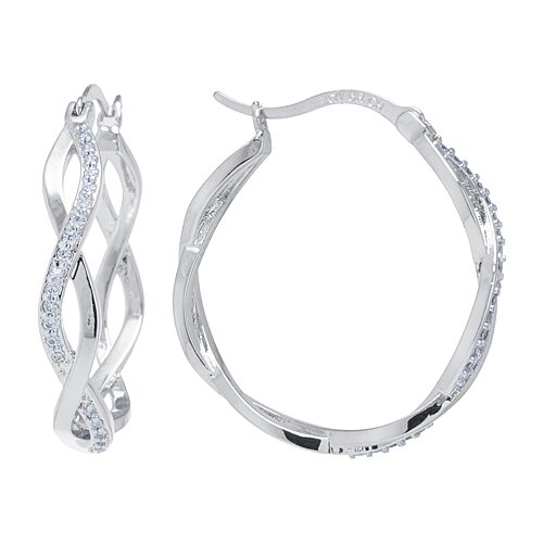 Click here for Sparkle Allure Womens Crystal 30mm Hoop Earrings... prices