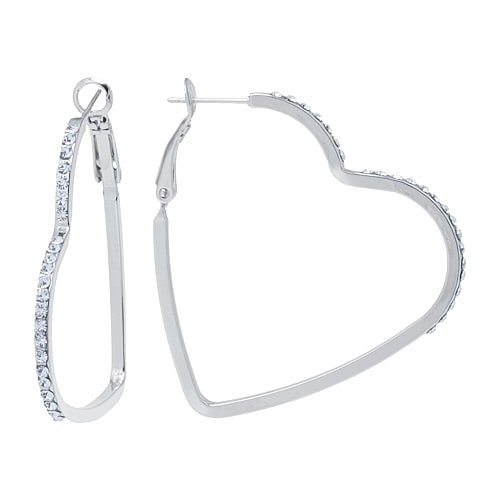Click here for Sparkle Allure Womens Crystal 45mm Heart Hoop Earr... prices