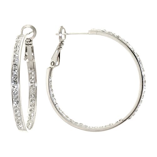 Click here for Sparkle Allure Womens Crystal 33mm Hoop Earrings... prices