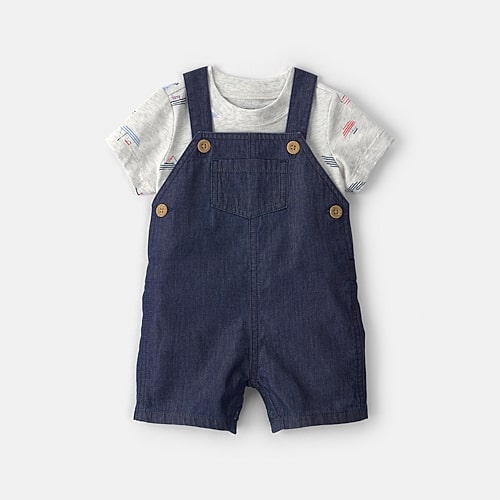Click here for Carters Baby Boys Printed T-Shirt and Shortall  2-... prices