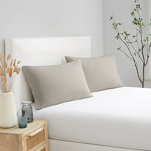 Click here for Brooklyn Loom Flax Linen Pillowcase  One Size  Bei... prices