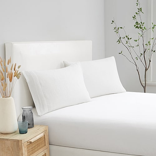 Click here for Brooklyn Loom Flax Linen Pillowcase  One Size  Whi... prices