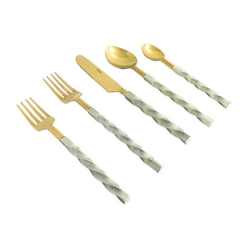 Vibhsa 20 Piece Flatware Set  Service For 4 - Gold-Tone