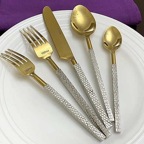 Vibhsa 20 Piece Flatware Set  Service For 4 - Gold-Tone