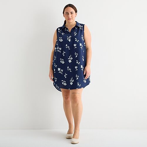 Click here for St. Johns Bay Womens Plus Sleeveless Sheath Dress... prices