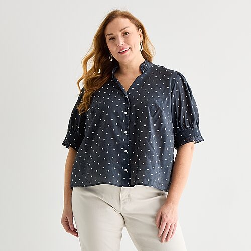Click here for Liz Claiborne Womens Plus Mock Neck Short Sleeve B... prices