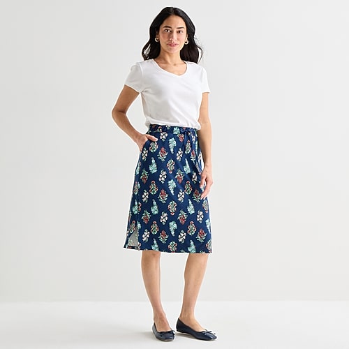 Click here for St. Johns Bay Womens Midi A-Line Skirt  Medium  Bl... prices