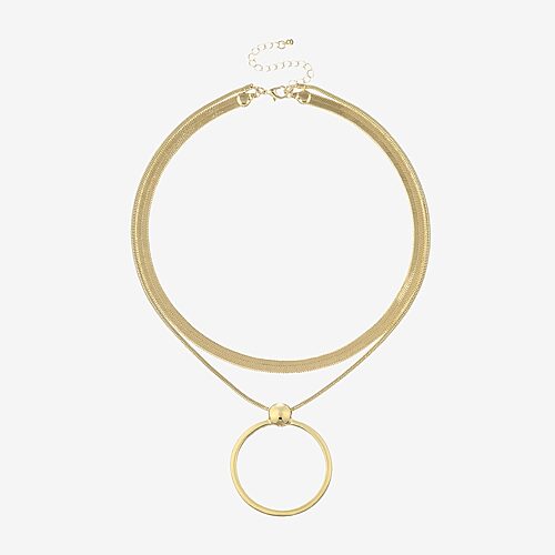 Click here for Bold Elements Gold Tone Womens 18 Inch Pendant Nec... prices