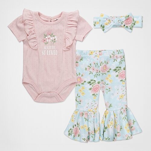 Click here for Baby Essentials Baby Girls 3-pc. Pant Set  6 Month... prices
