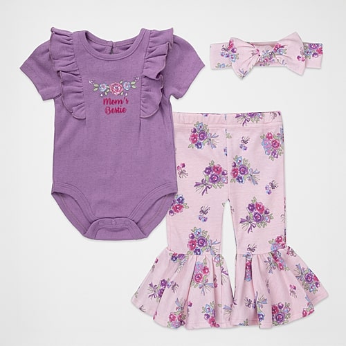 Click here for Baby Essentials Baby Girls 3-pc. Pant Set  3 Month... prices