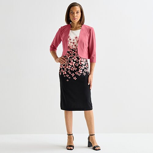 Click here for Maya Brooke Womens Floral Jacket Dress  14  Pink prices