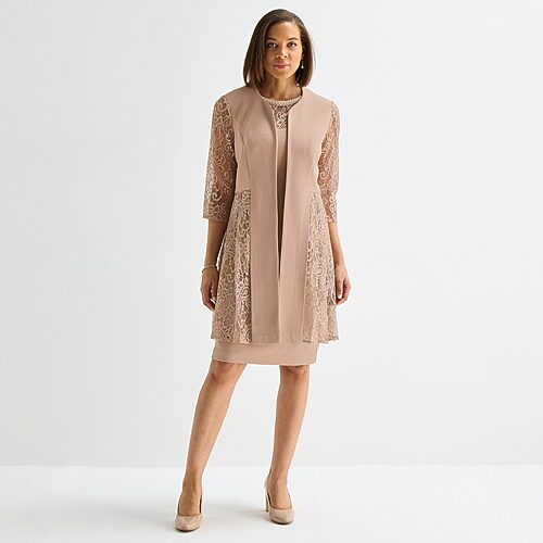 Click here for Maya Brooke Womens Fitted Lace Jacket Dress  14  B... prices