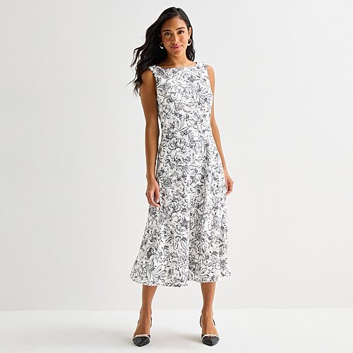 Click here for Marc New York Womens Midi Round Neck Sleeveless Fl... prices