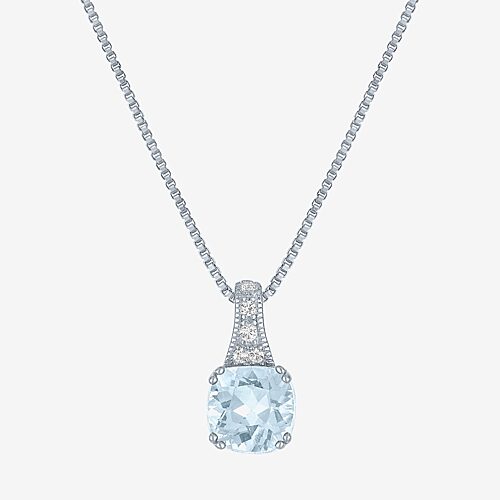 Click here for Gemstone Sterling Silver Cushion Pendant Necklace... prices