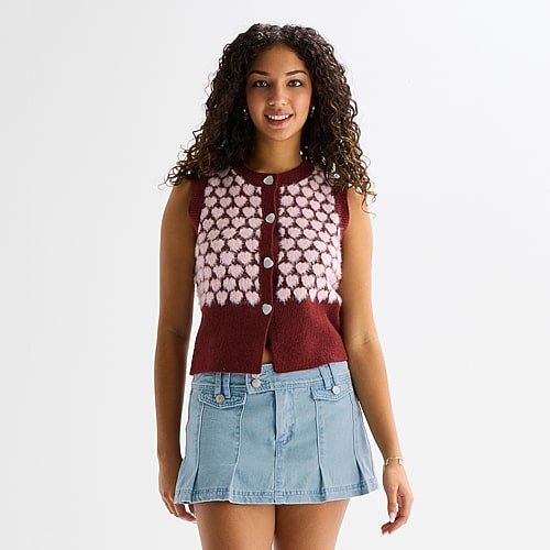 Click here for Forever 21 Womens Crew Neck Button Juniors Hearts... prices