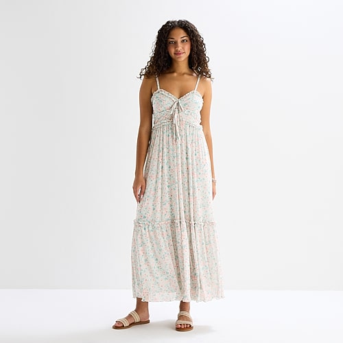 Click here for Arizona Womens Juniors V Neck Sleeveless Spaghetti... prices