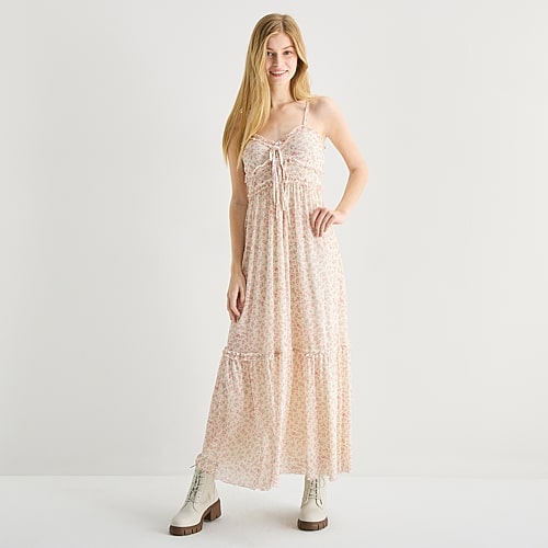 Click here for Arizona Womens Juniors V Neck Sleeveless Spaghetti... prices