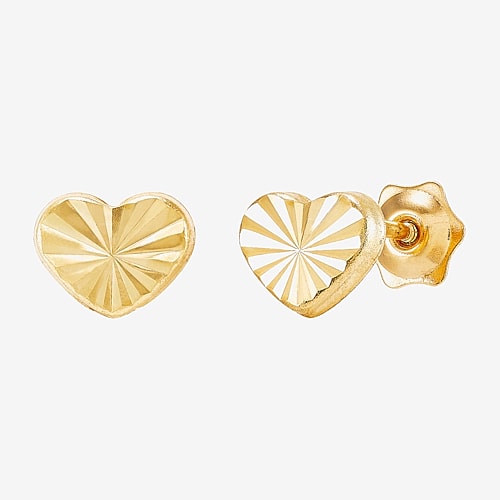 Click here for Limited Quantities! 10K Gold 6mm Heart Stud Earrin... prices