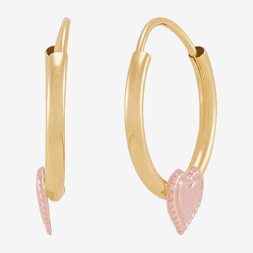 Click here for Limited Quantities! Girls 14K Gold 13.7mm Heart Ho... prices