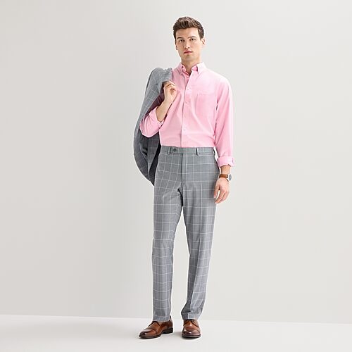 Click here for Van Heusen Mens Modern Fit Windowpane Flat Front S... prices