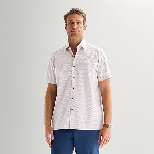 Click here for Stafford Tonal Floral Mens Short Sleeve Regular Fi... prices