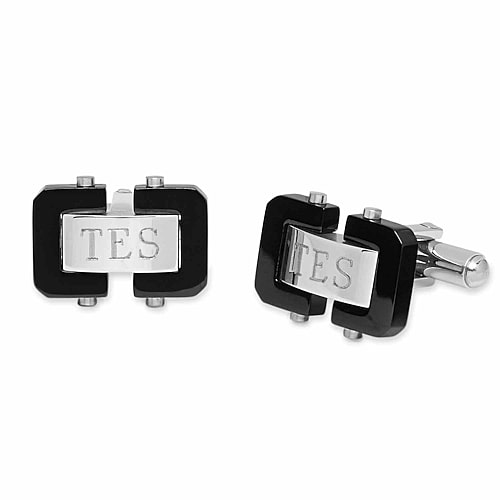 Click here for Personalized Two-Tone Stainless Steel Cuff Links... prices