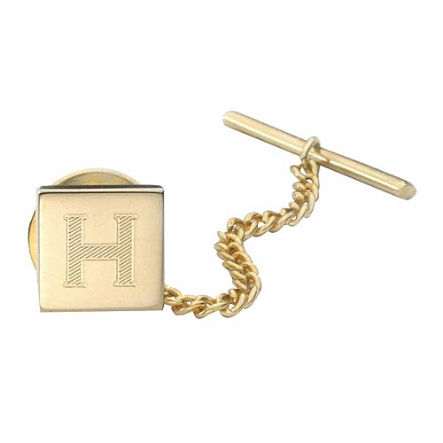 Click here for Personalized 23k Initial Tie Tack  One Size  Yello... prices