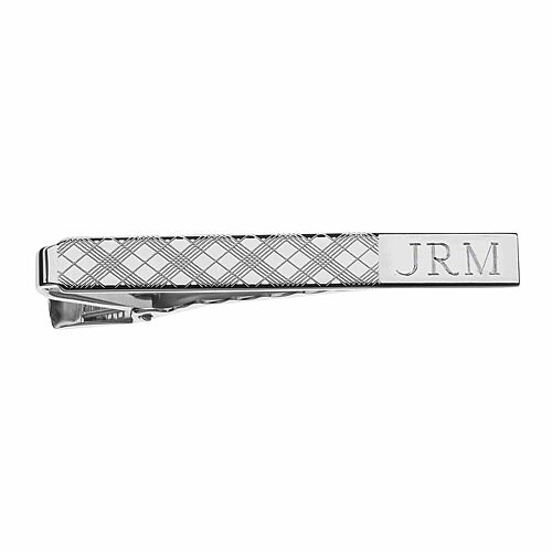 Click here for Personalized Plaid Pattern Tie Bar  One Size  Silv... prices
