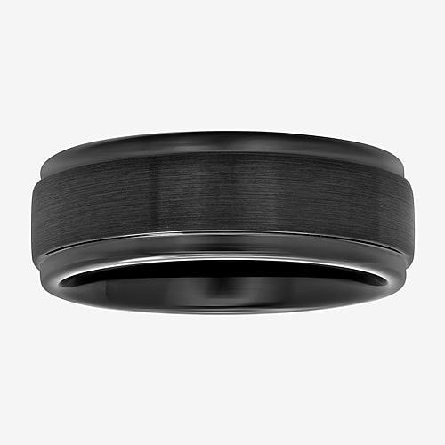 Click here for Mens 8mm Comfort-Fit Ring in Tungsten  8  Black prices