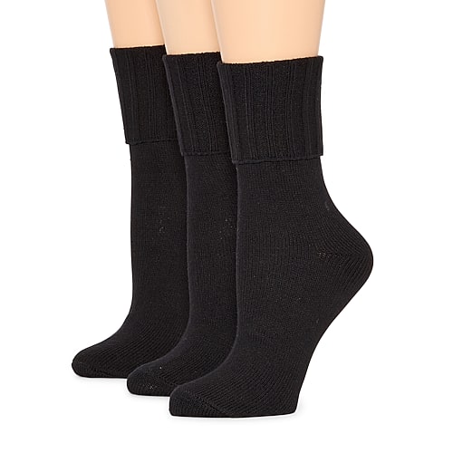 Click here for Mixit Everyday Essential Rib Womens 3 Pair Turncuf... prices