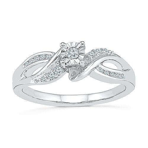Click here for Womens 1/5 CT. Natural White Diamond Sterling Silv... prices