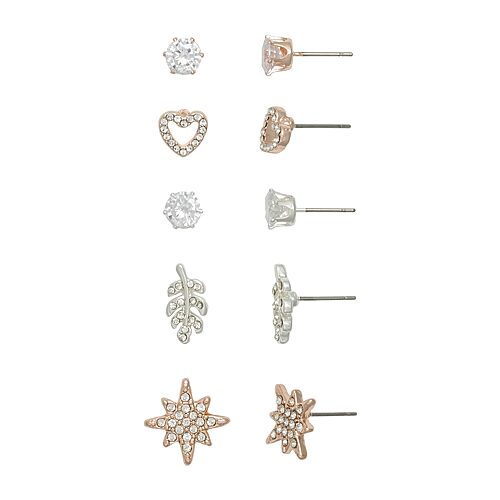 Click here for Mixit Womens 5 Pair Earring Set  One Size  Gray prices