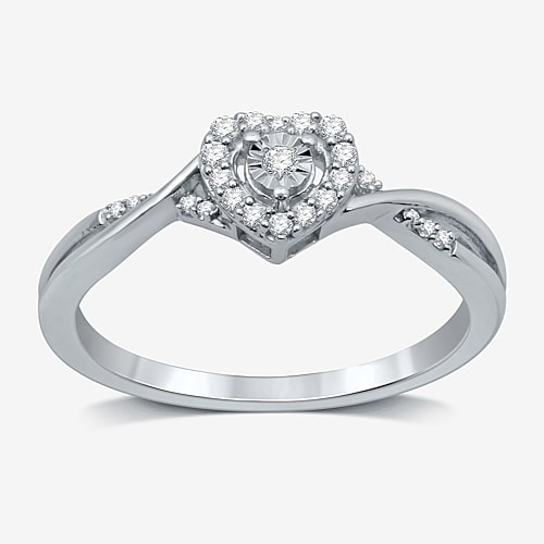 Click here for Promise My Love Sterling Silver Womens 1/10 CT. T.... prices