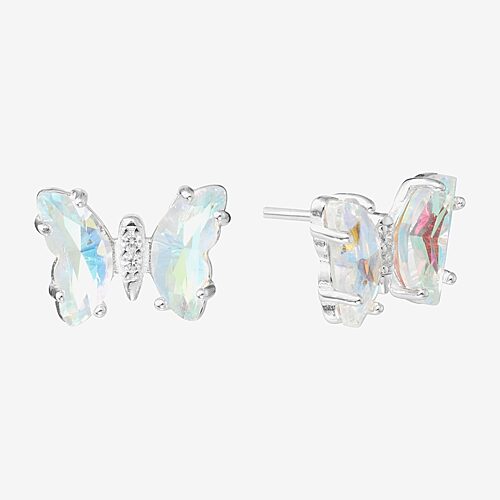 Click here for Athra Sterling Silver Crystal Butterfly Stud Earri... prices