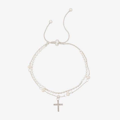 Click here for Footnotes Faith Womens Crystal Cross Bolo Bracelet... prices