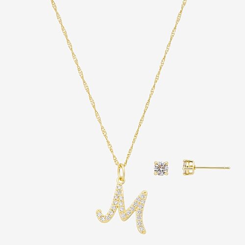 Click here for Sparkle Allure Initial Womens Cubic Zirconia 14K G... prices