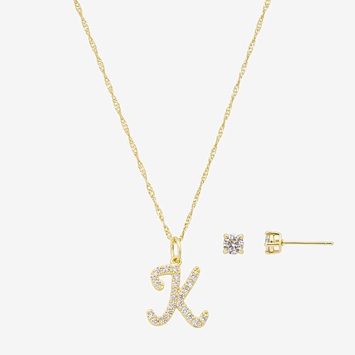 Click here for Sparkle Allure Initial Womens Cubic Zirconia 14K G... prices