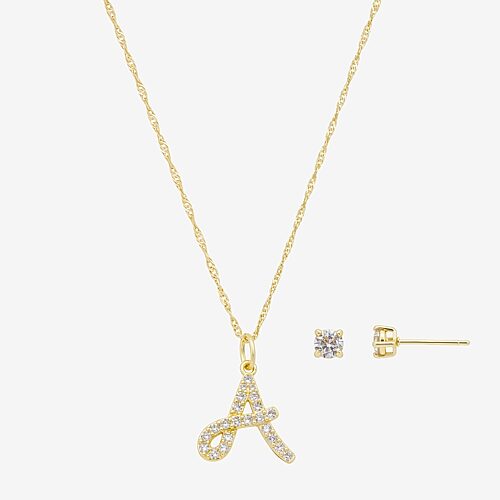 Click here for Sparkle Allure Initial Womens Cubic Zirconia 14K G... prices